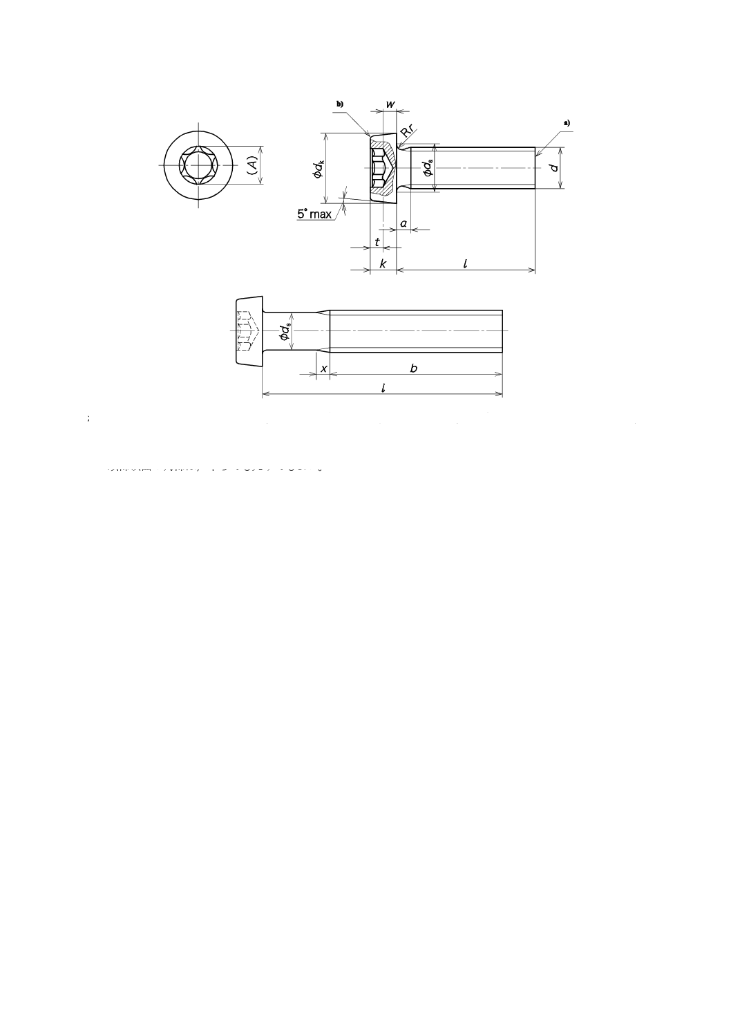JISB1107:2018 ヘクサロビュラ穴付き小ねじ